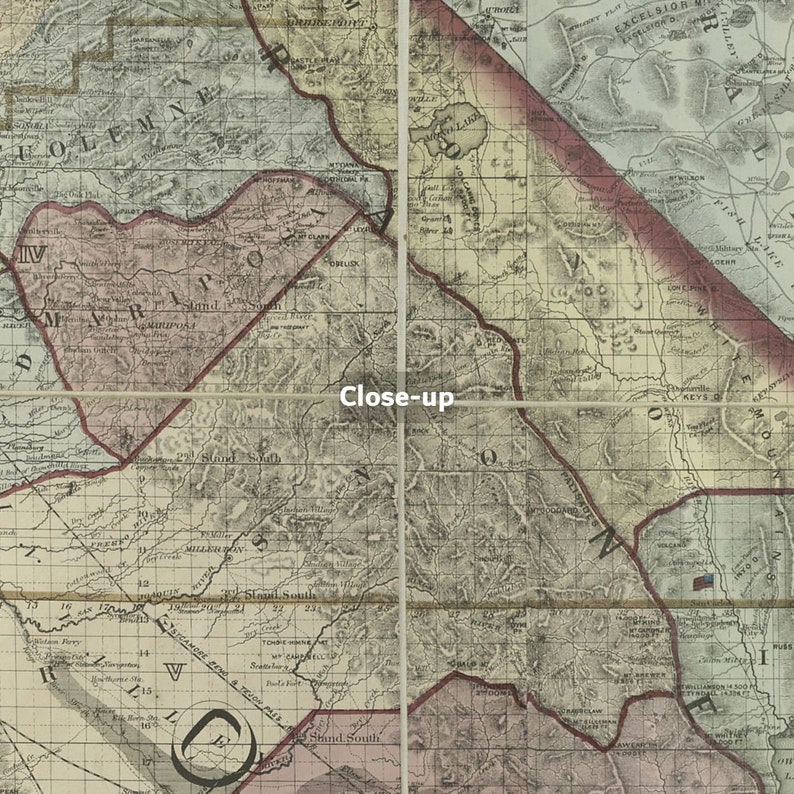 Map: 1869 Map of San Francisco Cal. Map of the States of - Etsy