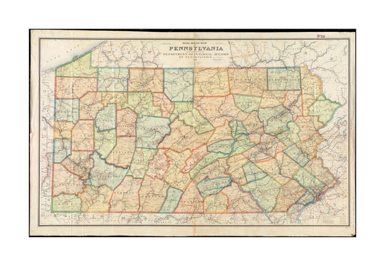 1901 Map Pennsylvania Rail Road of Pennsylvania Railroad - Etsy