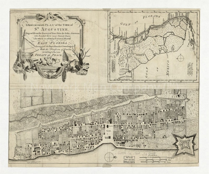 1764 Map A New and Accurate Plan of the Town of St. - Etsy