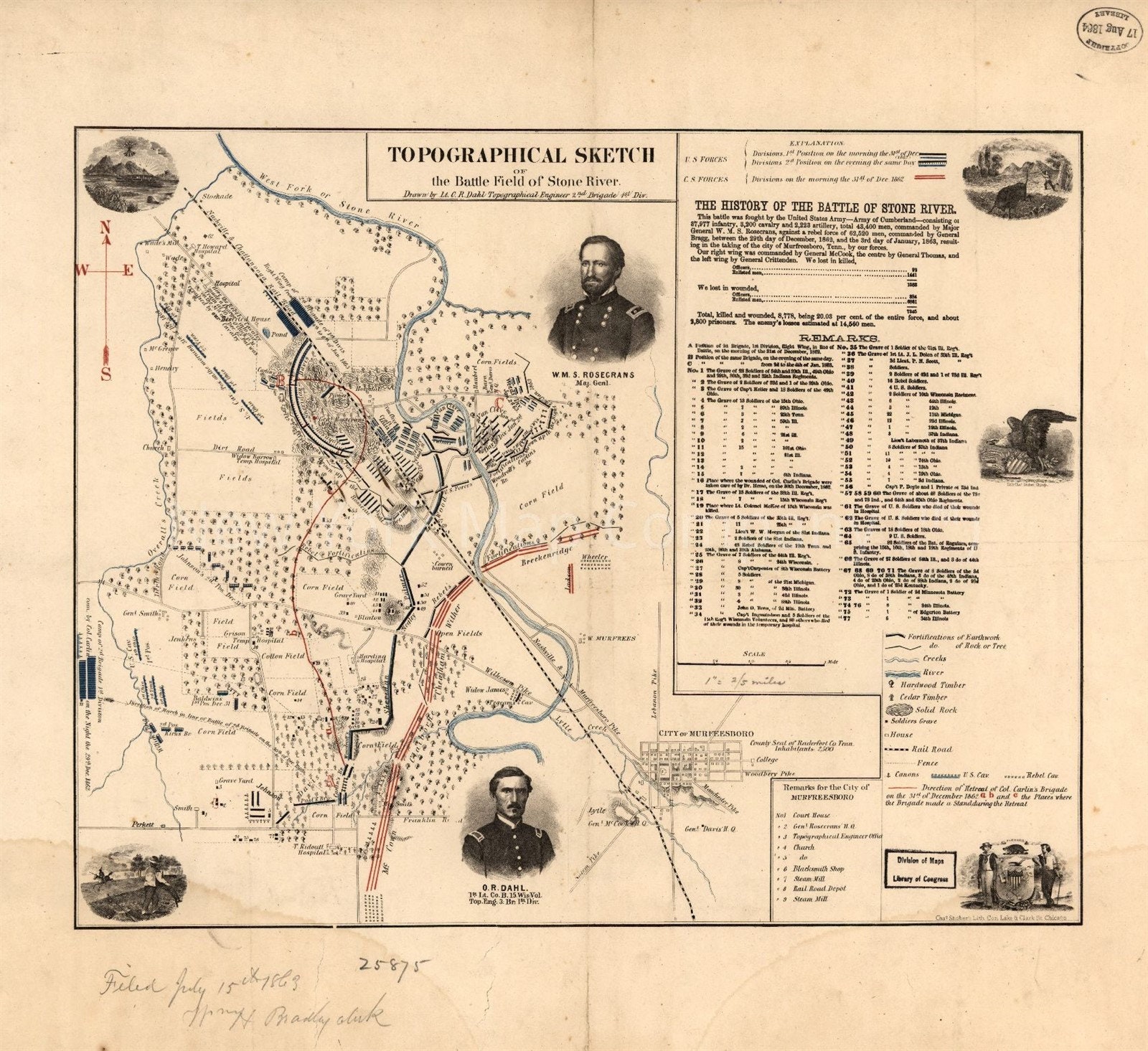Map 1862 Map Topographical Sketch of the Battle Field of | Etsy