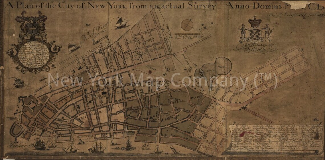 Map: 1755 Map A Plan of the City of New York From an Actual - Etsy