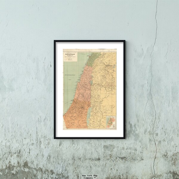 Palestine Map With Villages - Etsy