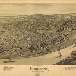 Map 1897 Map Duquesne Allegheny County Pennsylvania 1897. | Etsy