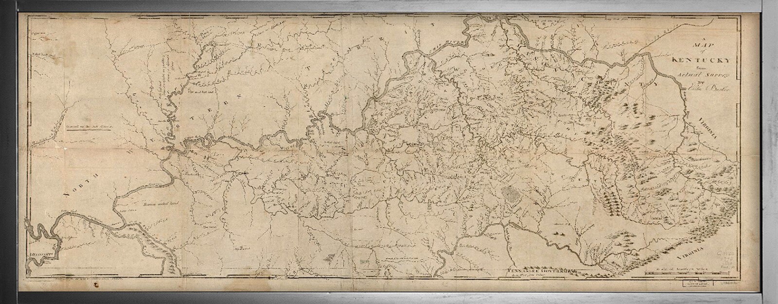1793 Map of Kentucky From Actual Survey Kentucky United | Etsy