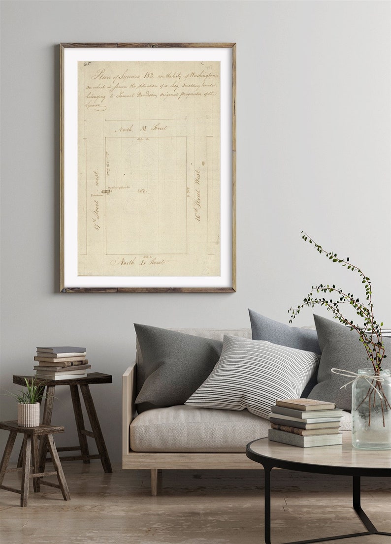 1796 Map Map of Square 183 in the City of Washington on Which - Etsy