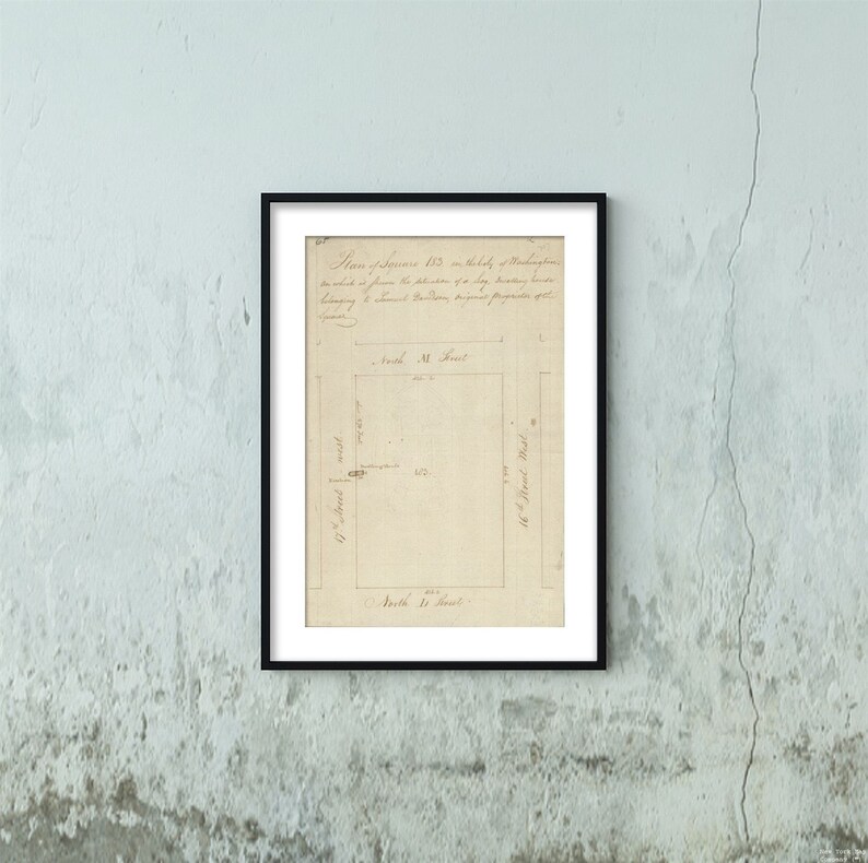 1796 Map Map of Square 183 in the City of Washington on Which - Etsy