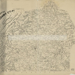 Map 1858 Map of Adams Co. Pa Adams County Adams County Pa - Etsy