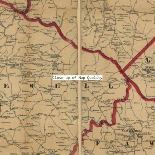 Map Summary: General-content County Map Showing Townships | Etsy