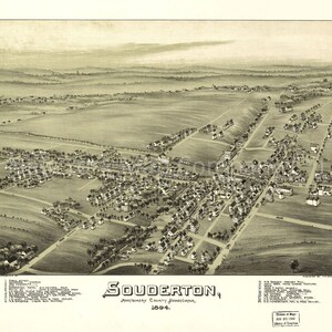 Map 1894 Map Souderton Montgomery County Pennsylvania 1894. - Etsy