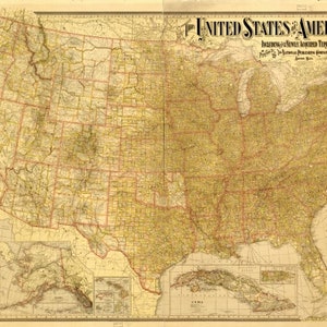 Map 1901 Map the United States Including All Its Newly Acquired ...