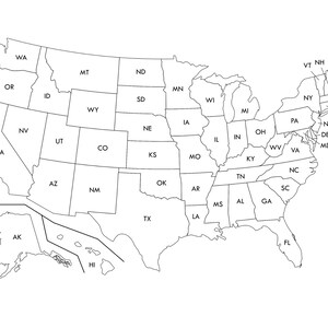 Map of Use / Printable Map/ Pdf Downloads / USA Map - Etsy