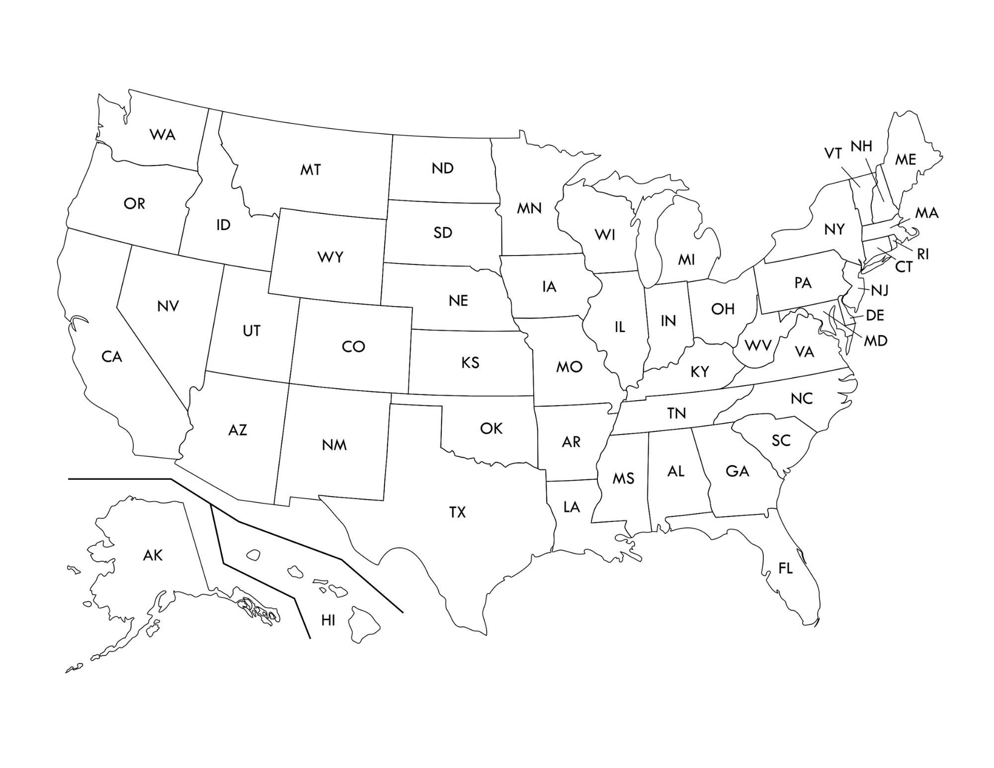 Map of Use / Printable Map/ Pdf Downloads / USA Map - Etsy