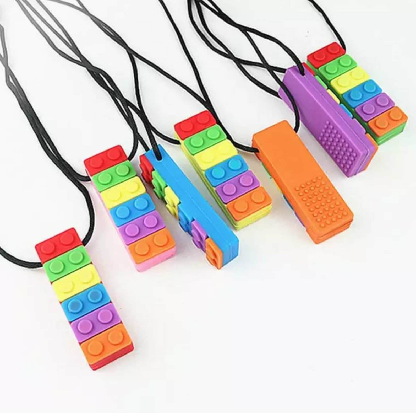 Chewelry Lego Brick Chew Necklace Chewing Pendant Sensory Oral | Etsy
