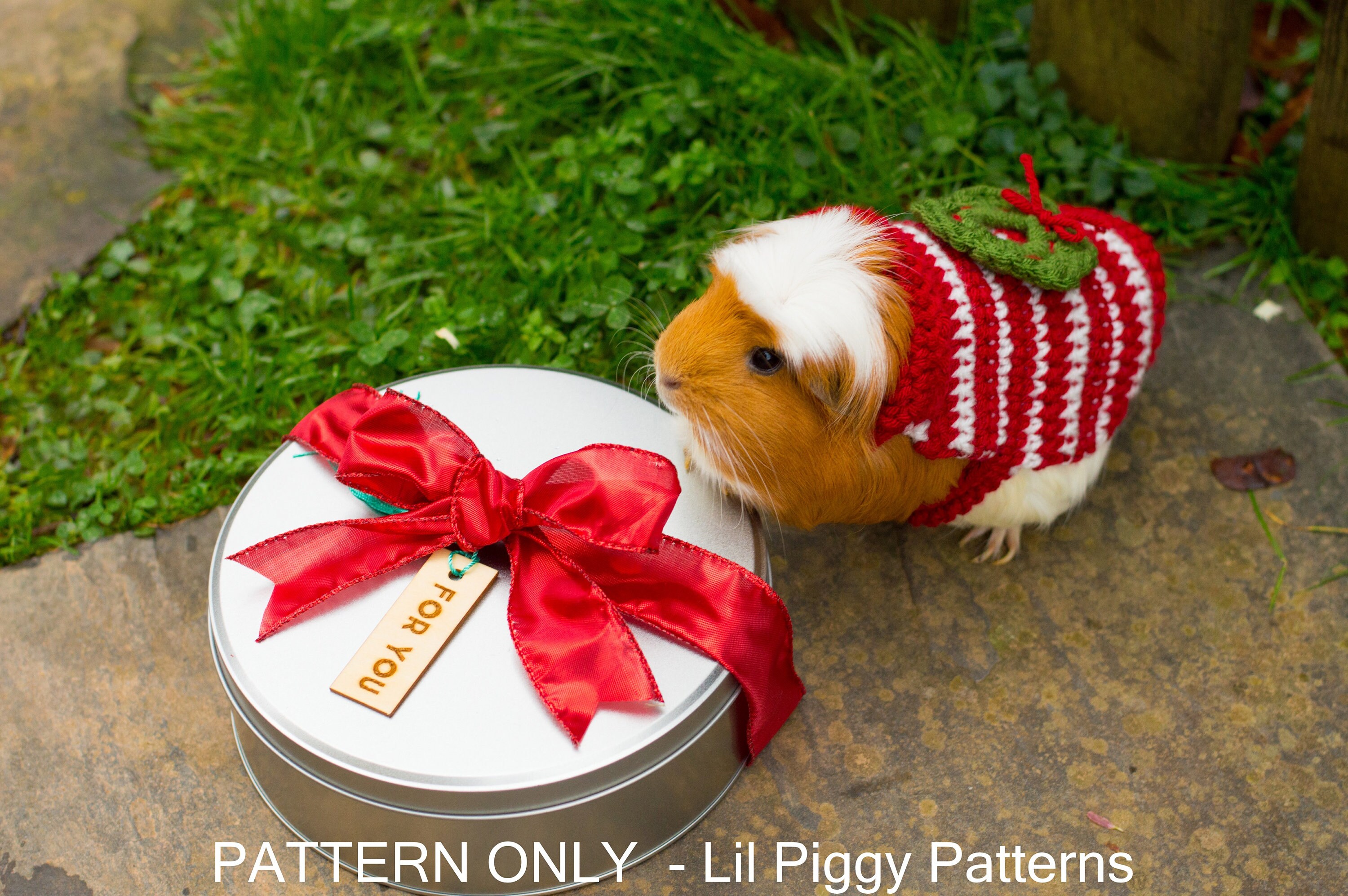 Crochet Pattern Guinea Pig Christmas Sweater With Wreath DIGITAL ...