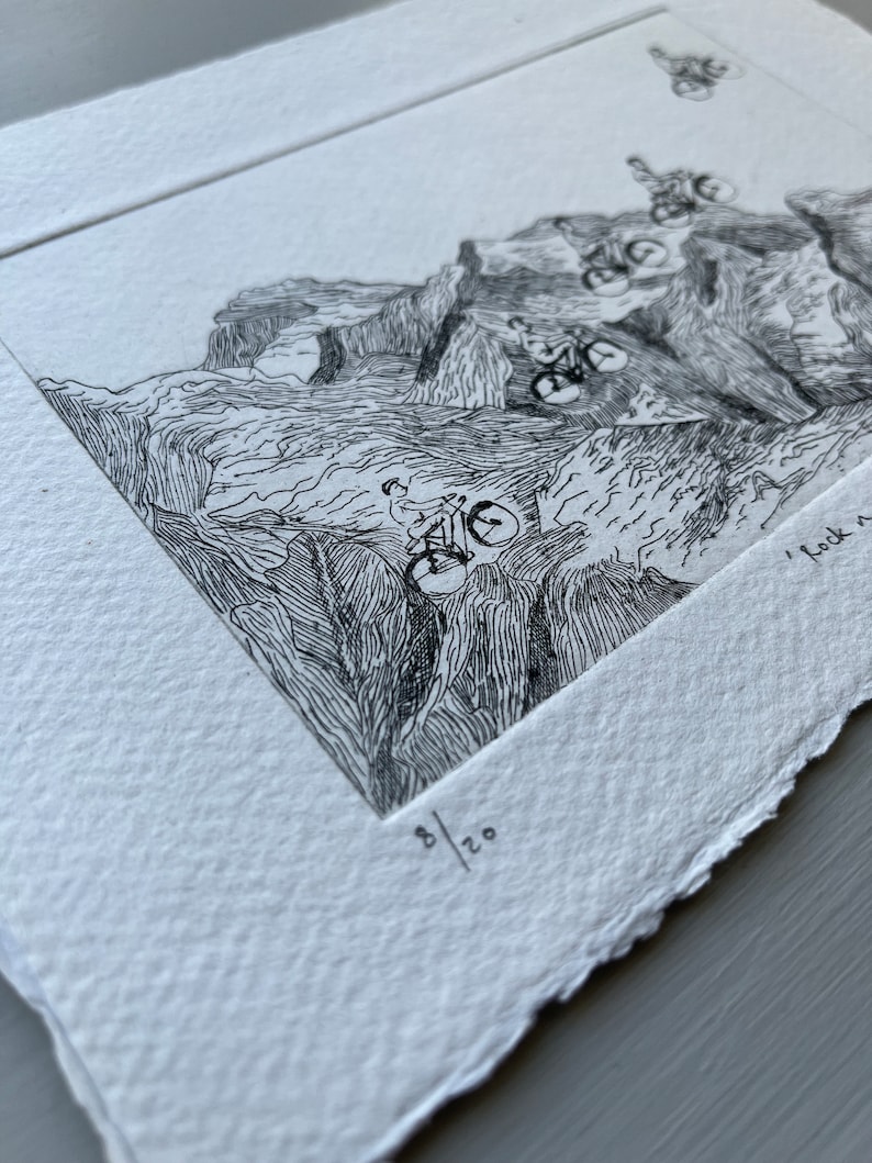 Original Copper Plate Etching - Limited Edition Cycling Print - Hand ...