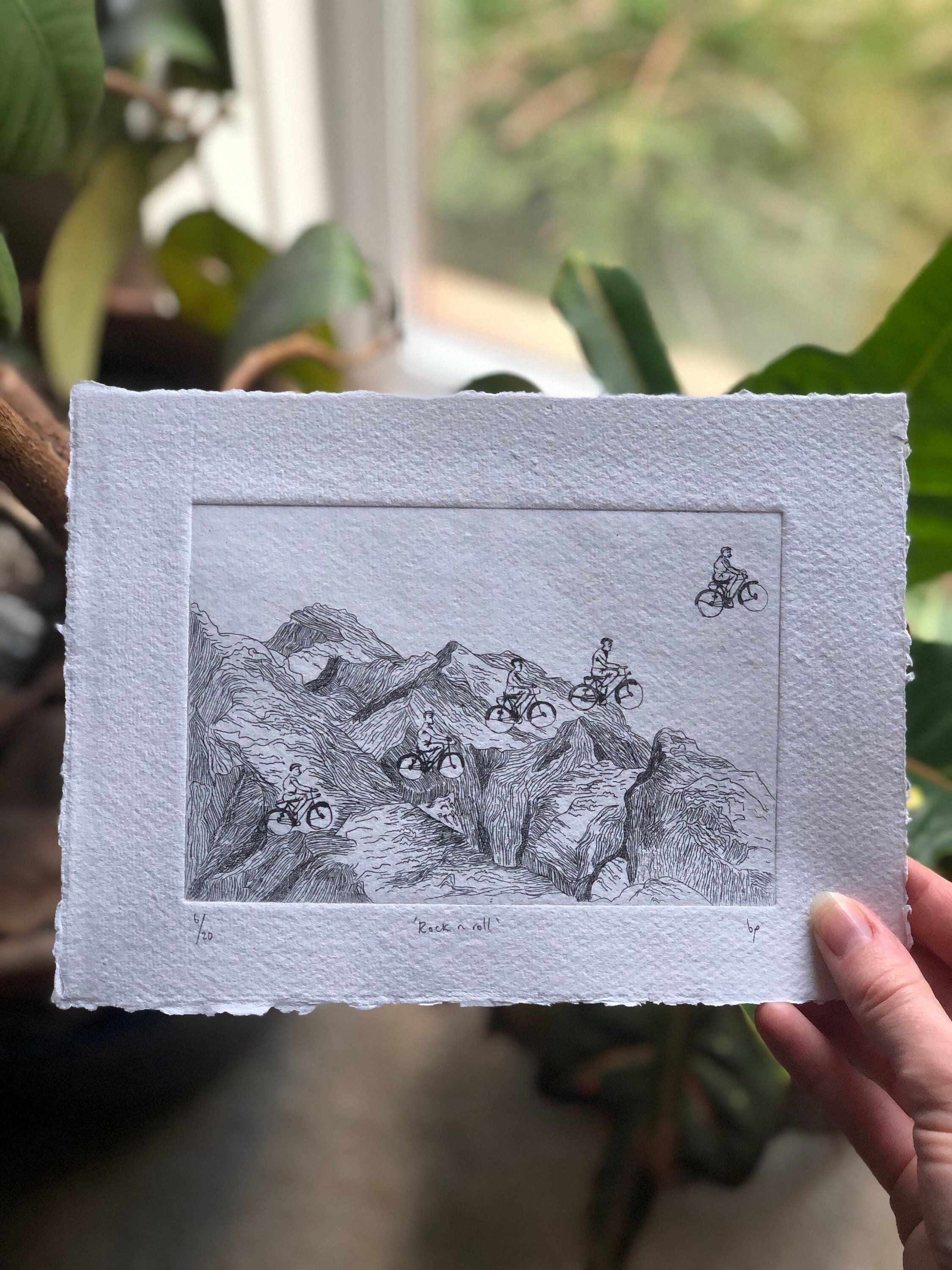 Original Copper Plate Etching - Limited Edition Cycling Print - Hand ...