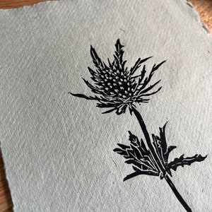 Original Lino Print - Limited Edition Thistle Linocut - Botanical Wall ...