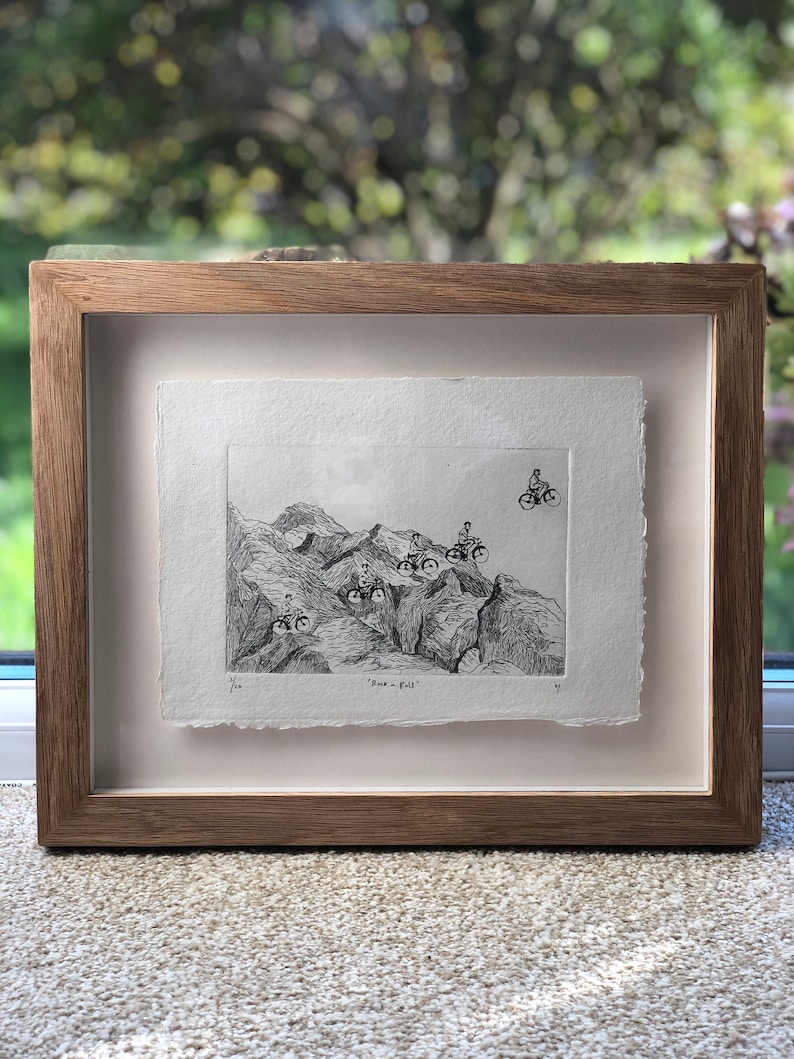Original Copper Plate Etching Limited Edition Cycling Print - Etsy