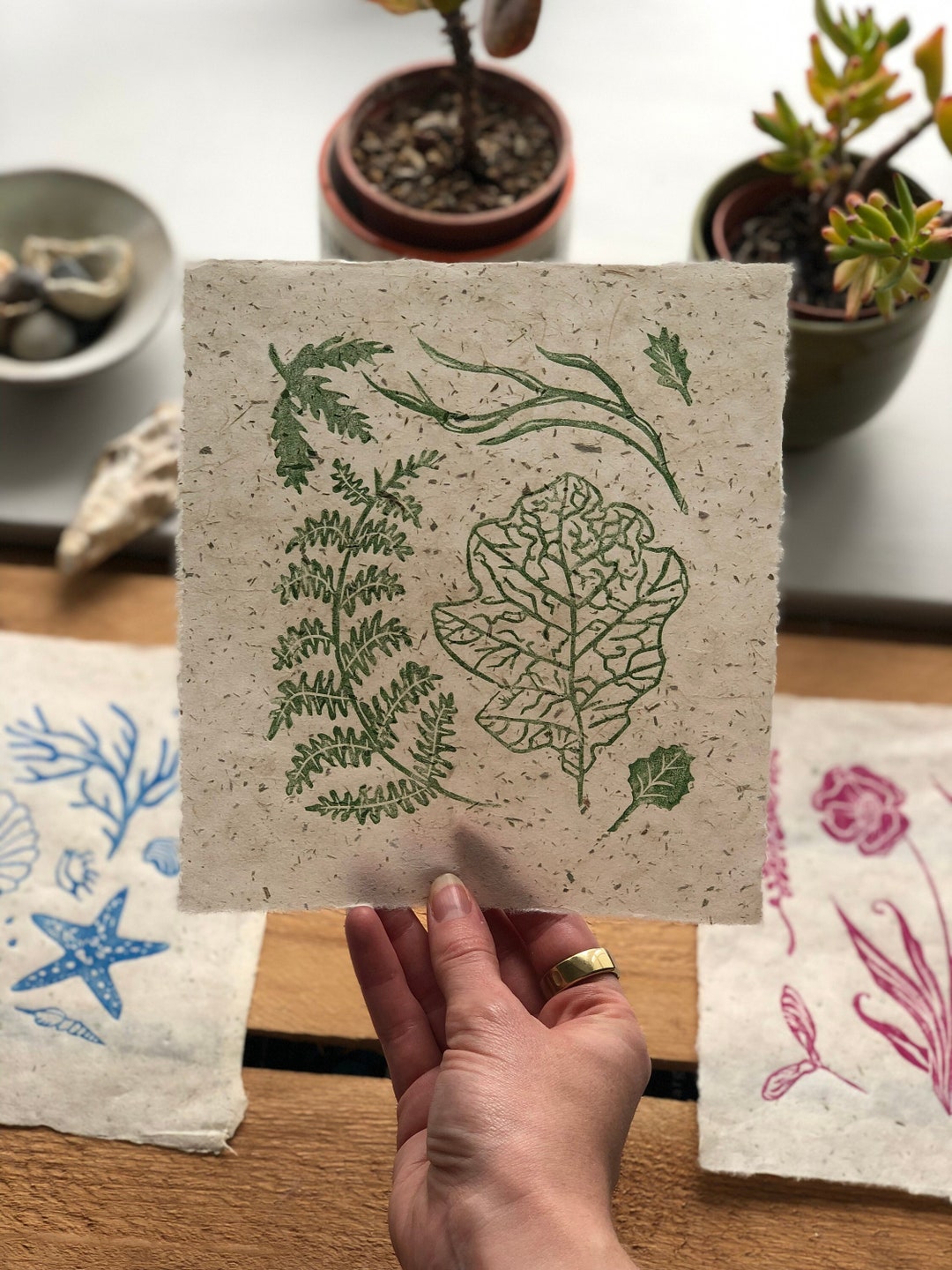 Original Lino Print - Limited Edition Nature Wall Art - Leaf Picture ...