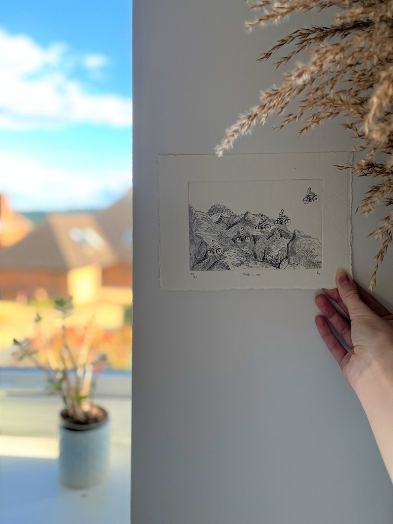 Original Copper Plate Etching Limited Edition Cycling Print - Etsy