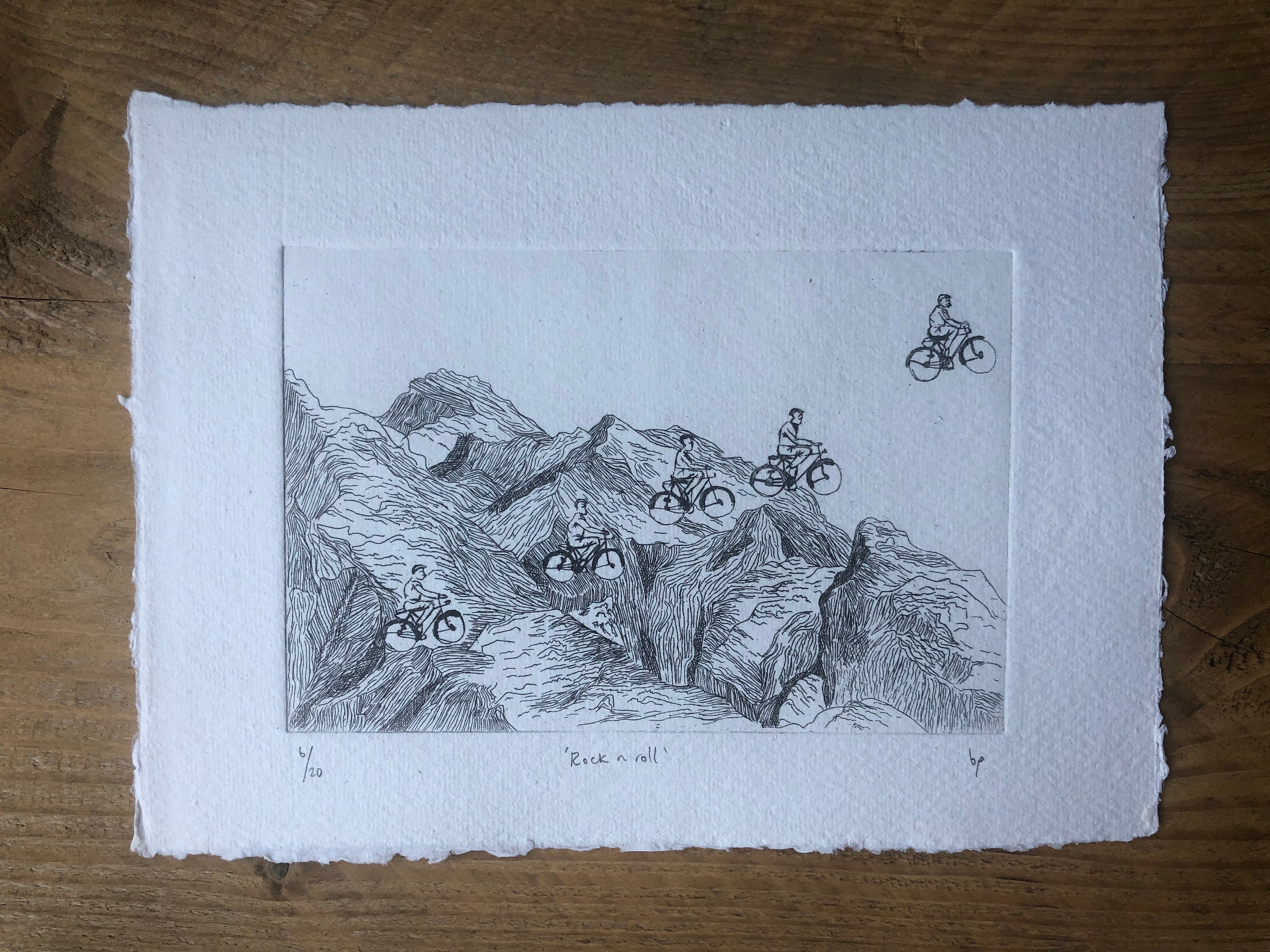 Original Copper Plate Etching Limited Edition Cycling Print - Etsy