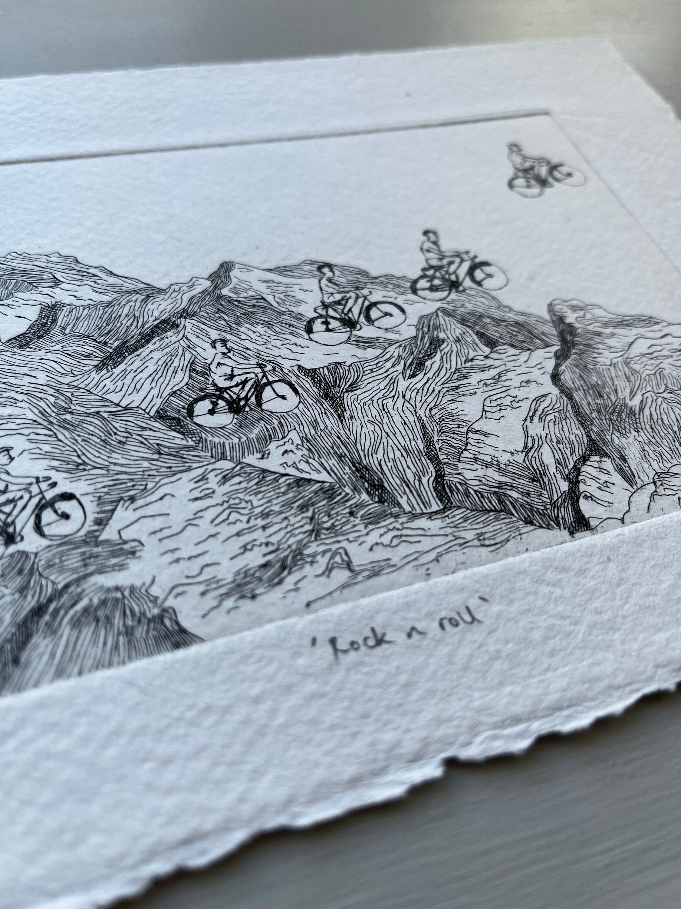 Original Copper Plate Etching Limited Edition Cycling Print - Etsy