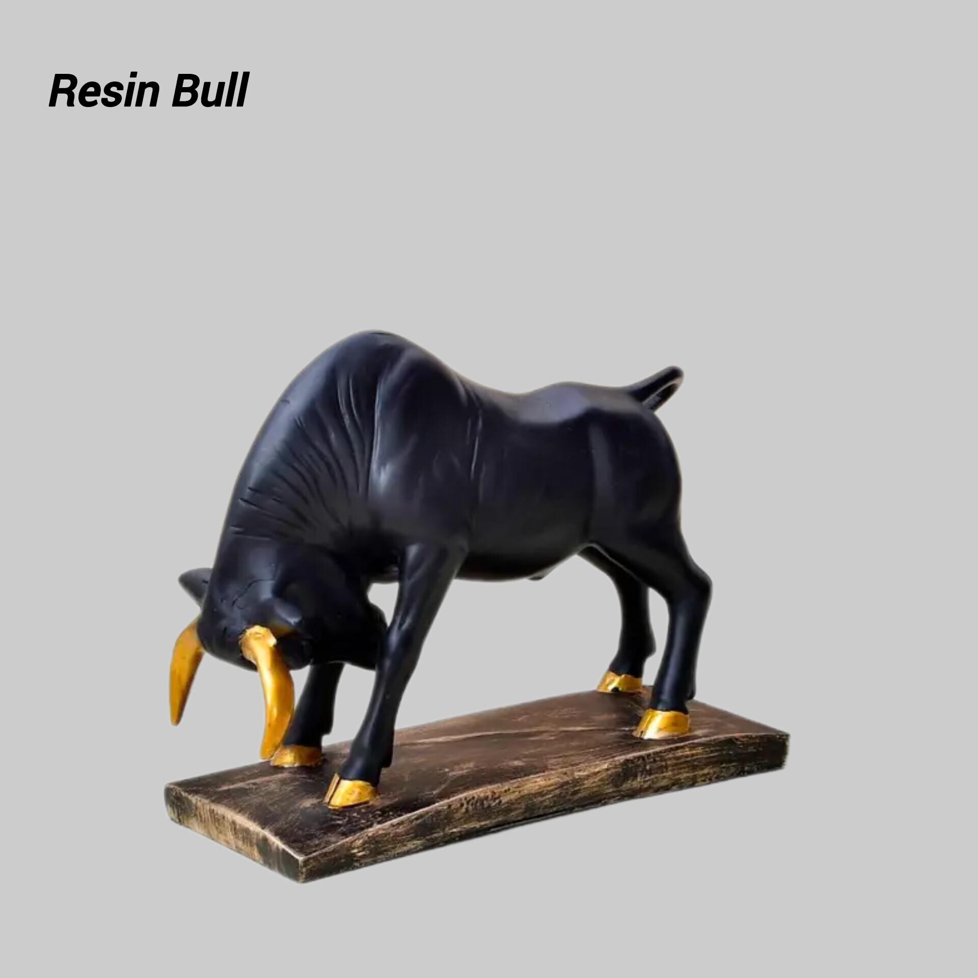 Antique Geometric Statue Bull, Fighting Bull Sculpture Fine Office ...