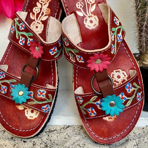 Beach Leather Sandals. Mexican Artisanal Sandals. Mexican - Etsy