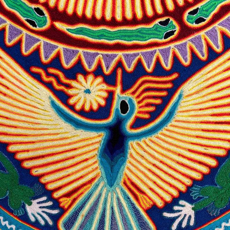 Huichol Yarn Painting . Mexican Huichol Art Picture to Wall - Etsy