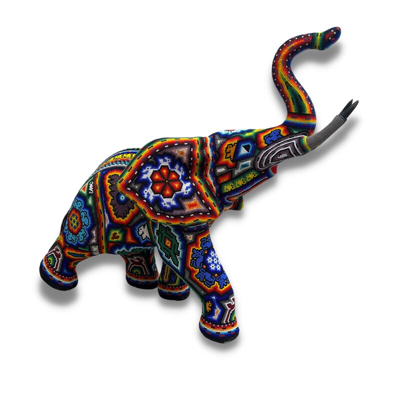 ELEPHANT With HUICHOL Art Mexican Art Huichol Esculpture - Etsy