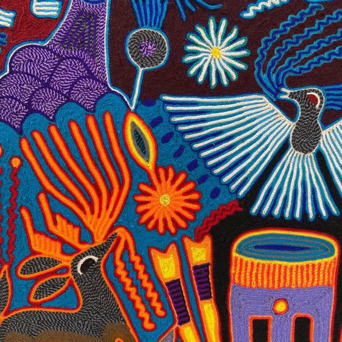 Huichol Mexican Yarn Paint. Mexican Huichol Art Picture To | Etsy