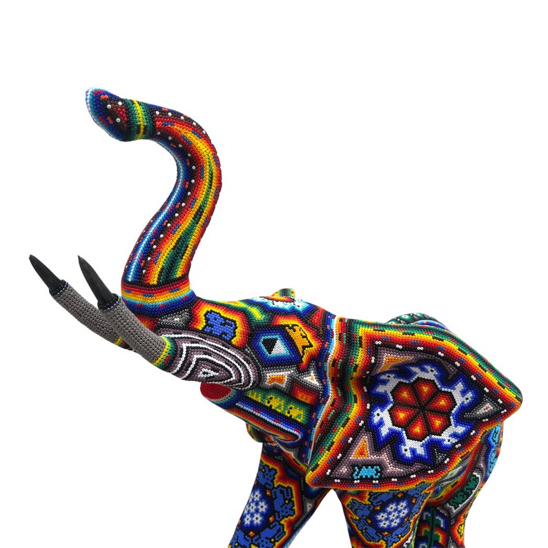 ELEPHANT With HUICHOL Art Mexican Art Huichol Esculpture - Etsy