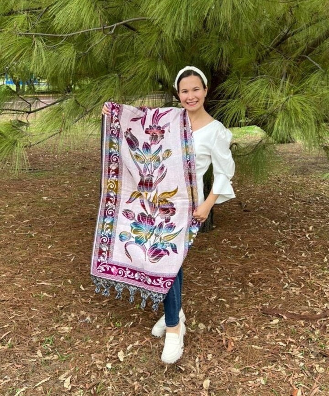 Traditional MEXICAN REBOZO. Fashion CHAL. Lightweight Mexican Chawl ...