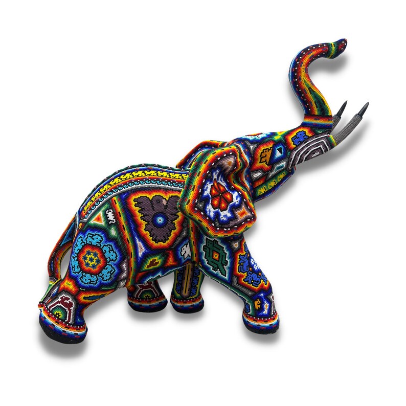 ELEPHANT With HUICHOL Art Mexican Art Huichol Esculpture - Etsy