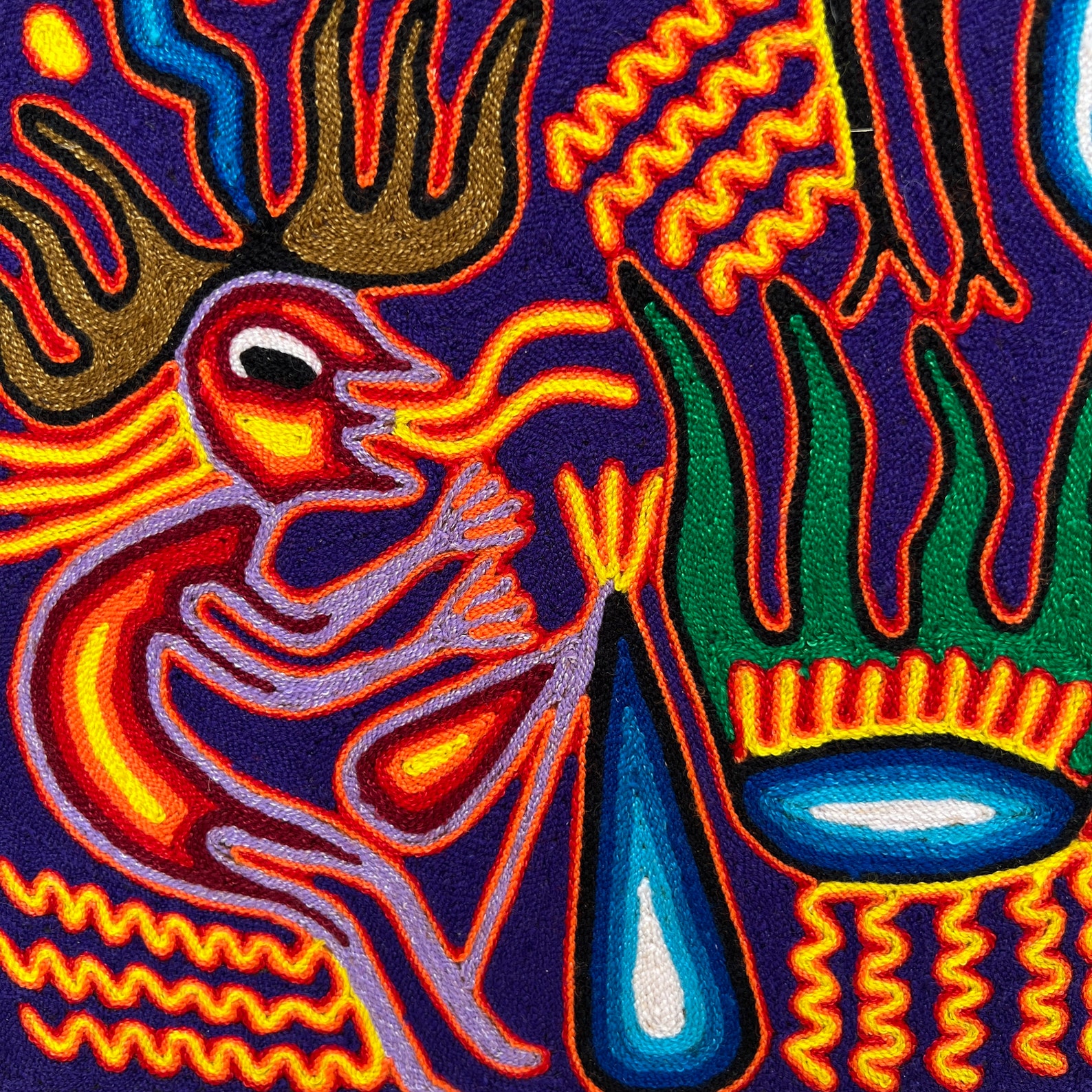 Huichol Yarn Painting. Mexican Huichol Art Picture to Wall - Etsy