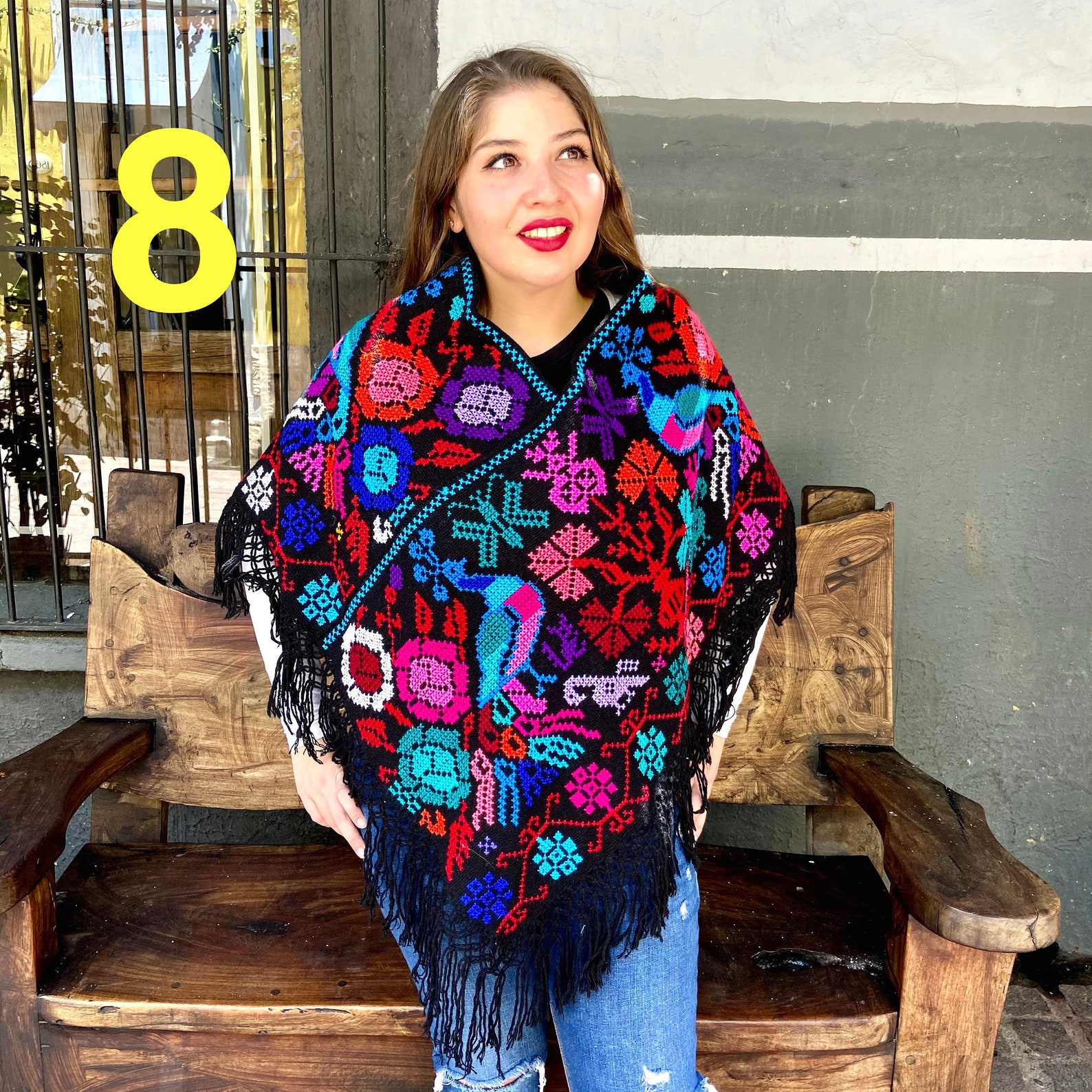 EMBROIDERED MEXICAN REBOZO. Fashion Poncho. Lightweight - Etsy