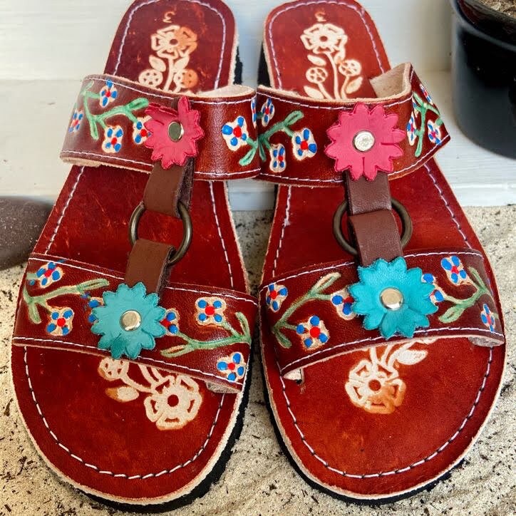 Beach Leather Sandals. Mexican Artisanal Sandals. Mexican - Etsy