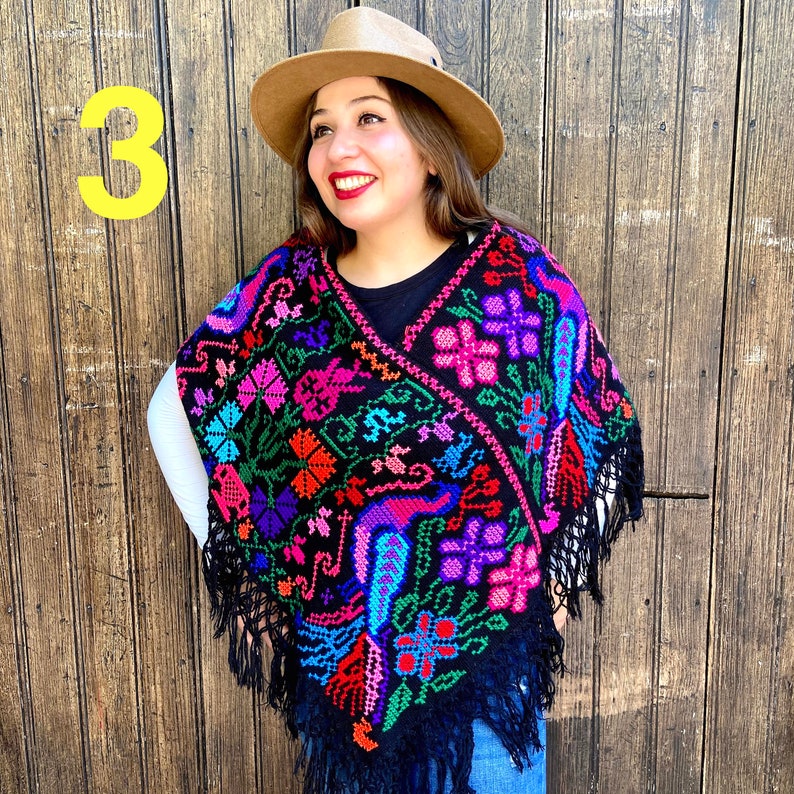 EMBROIDERED MEXICAN REBOZO. Fashion Poncho. Lightweight - Etsy