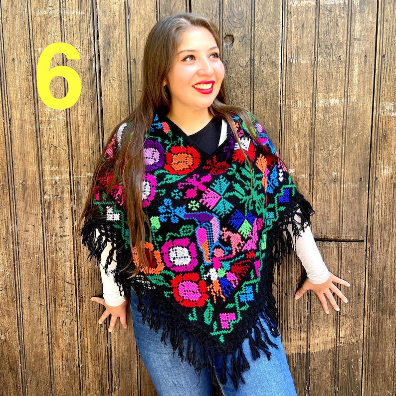 EMBROIDERED MEXICAN REBOZO. Fashion Poncho. Lightweight - Etsy
