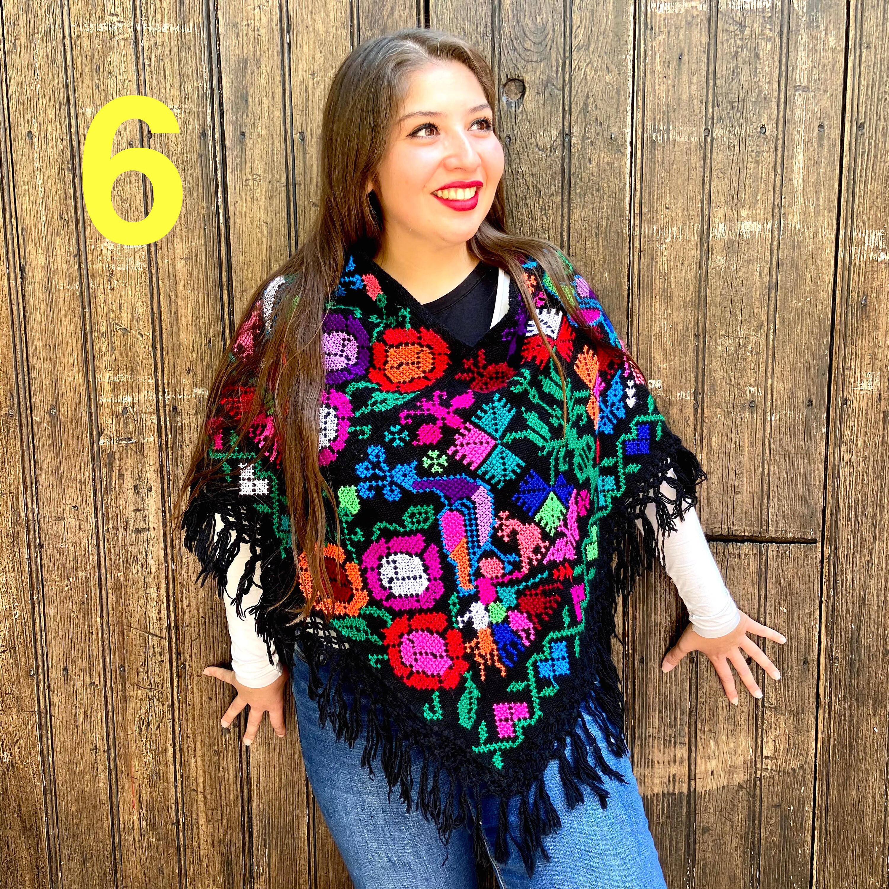 EMBROIDERED MEXICAN REBOZO. Fashion Poncho. Lightweight Mexican Shawl ...
