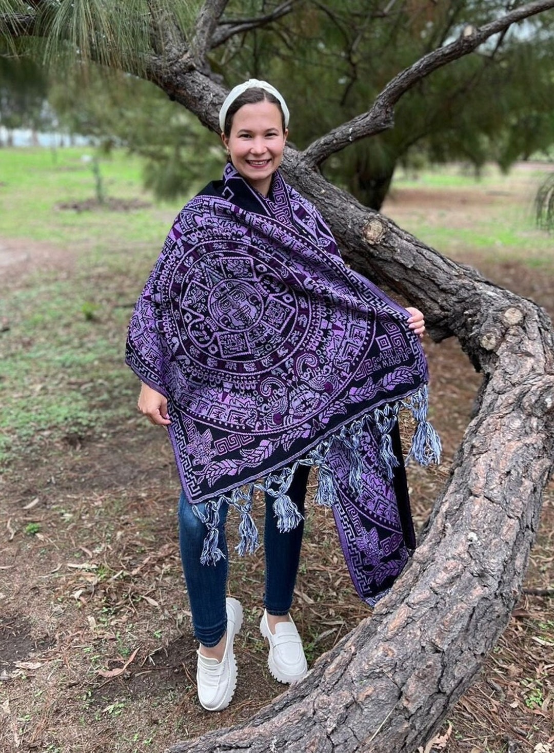 Traditional MEXICAN SHAWL. Mexican Gifts. Light Mexican Shawl. Mexican ...