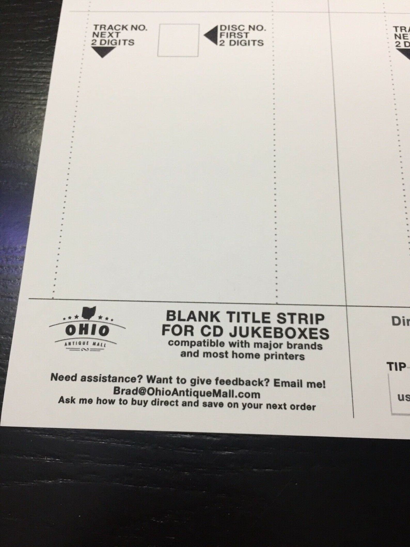 Compatible Rowe AMI CD Jukebox Full Sheets 100 Blank Title Strip Cards ...