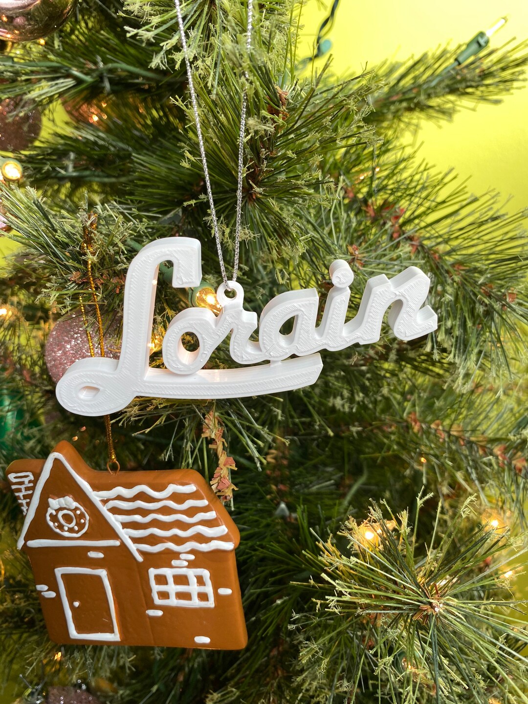 Lorain Ohio Script Sign Christmas Ornament Set of 3 Holiday Decor for ...