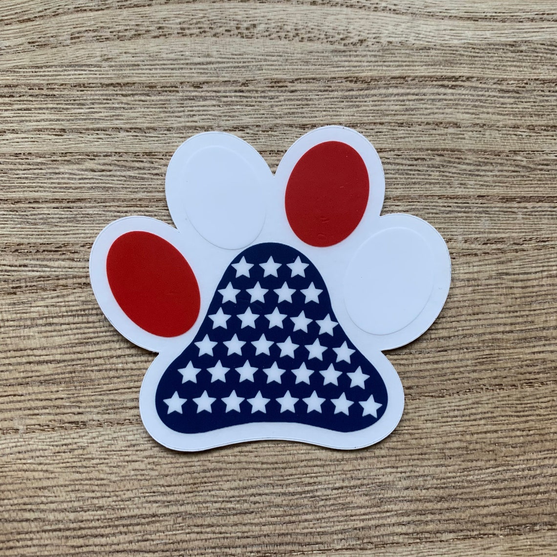 Patriotic Paw Print Sticker 4th Of July Red White And Blue Etsy Uk