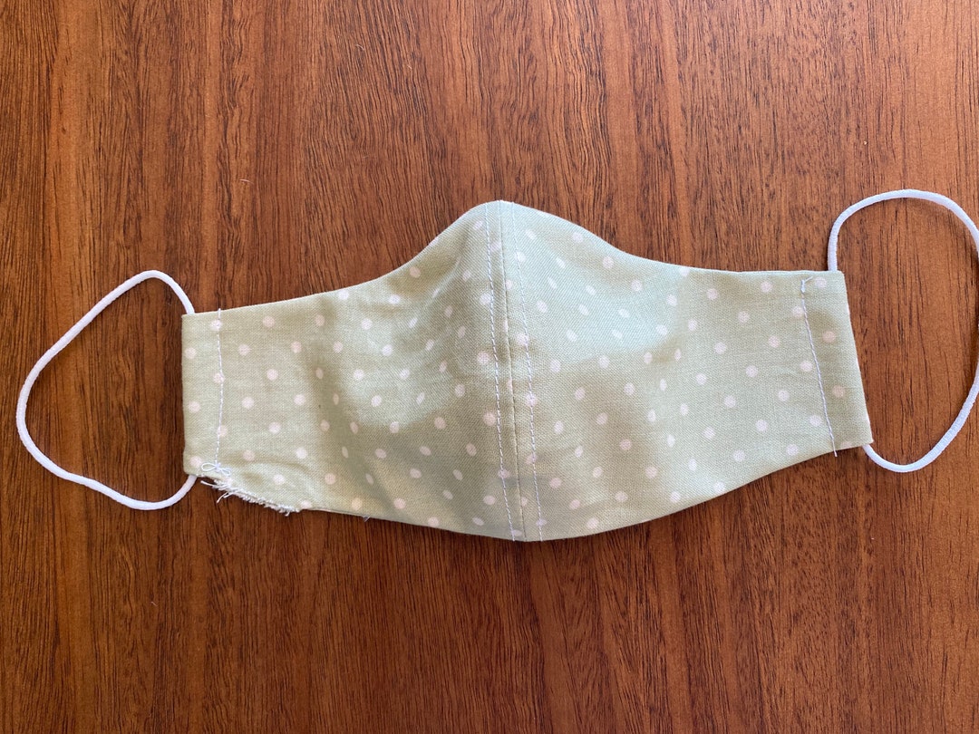 Light Green Polka Dot Mask - Etsy