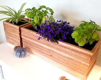 Farmhouse Planter Box, Wooden Decorative Indoor Planter, County Kitchen ...