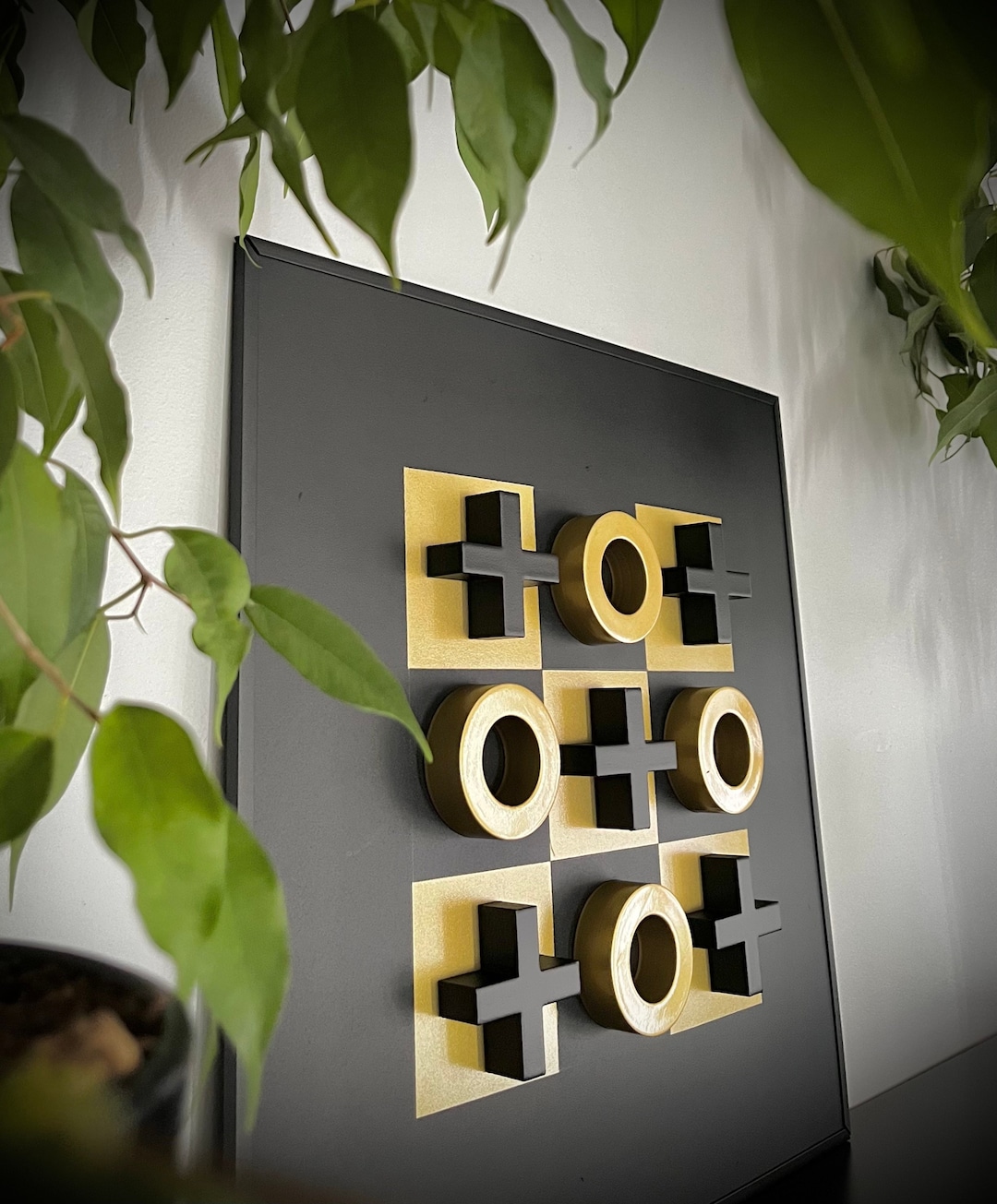 Magnetic Wall Tic Tac Toe Game – Modern Wall Decor – No-drill Hanging ...