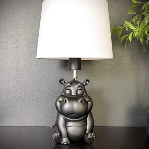 Hippo Design Lamp – Modern Animal Table Lamp – Unique 3D Printed Light ...