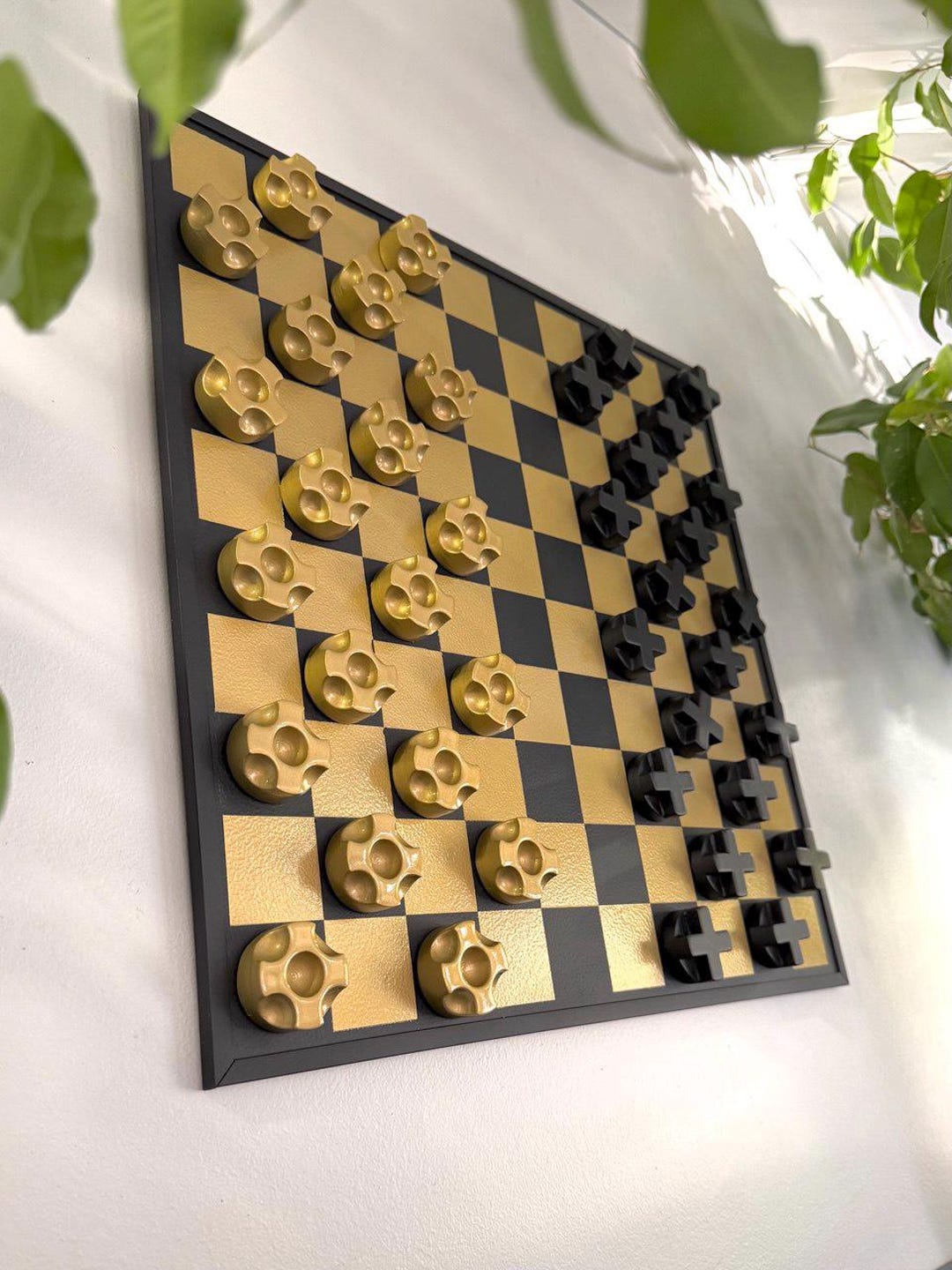 Magnetic Wall Checkers Game – 40x40 Cm Modern Wall Art & Board Game ...