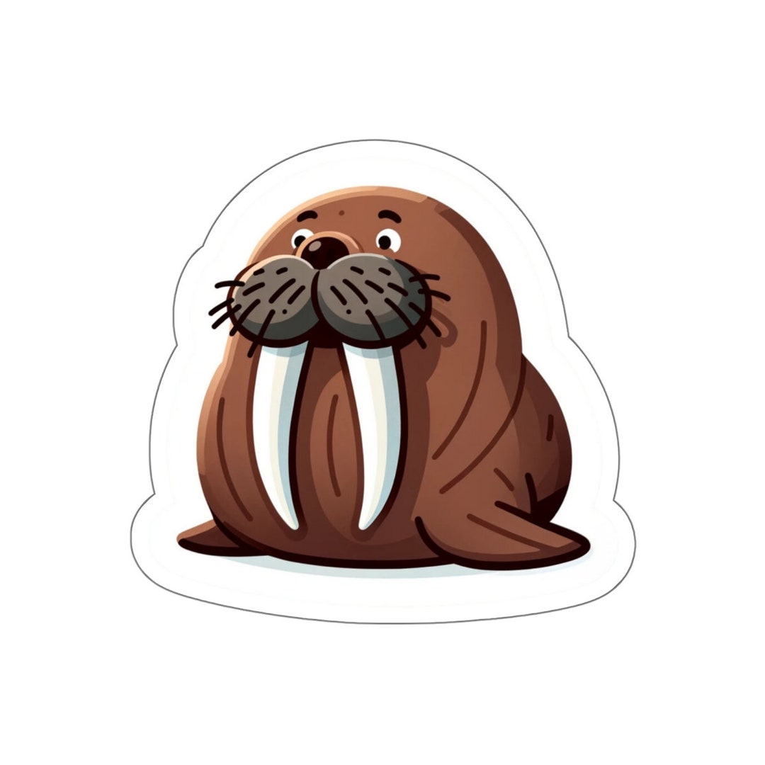 Walrus Kiss-cut Sticker 'ocean Whiskers' Marine Animal Decal Kiss-cut ...